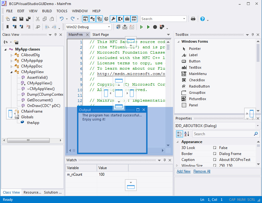 BCGControlBar Pro for MFC: versions